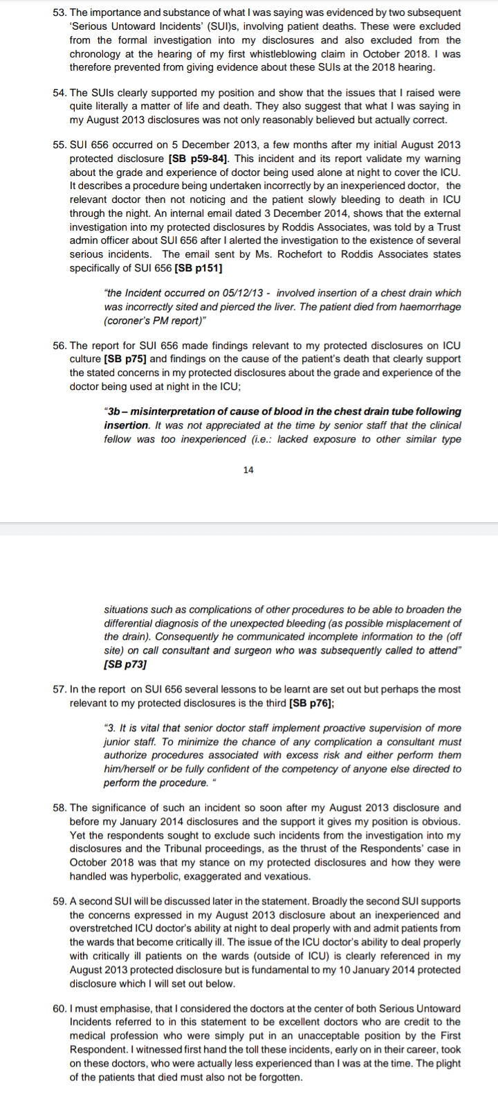 Dr Chris Day Protected Disclosure Evidence – DrChrisDay